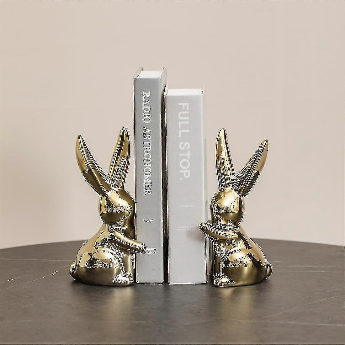 Decorative Ceramic Book Ends, Quirky Rabbit Bookends, Bunny Book ...