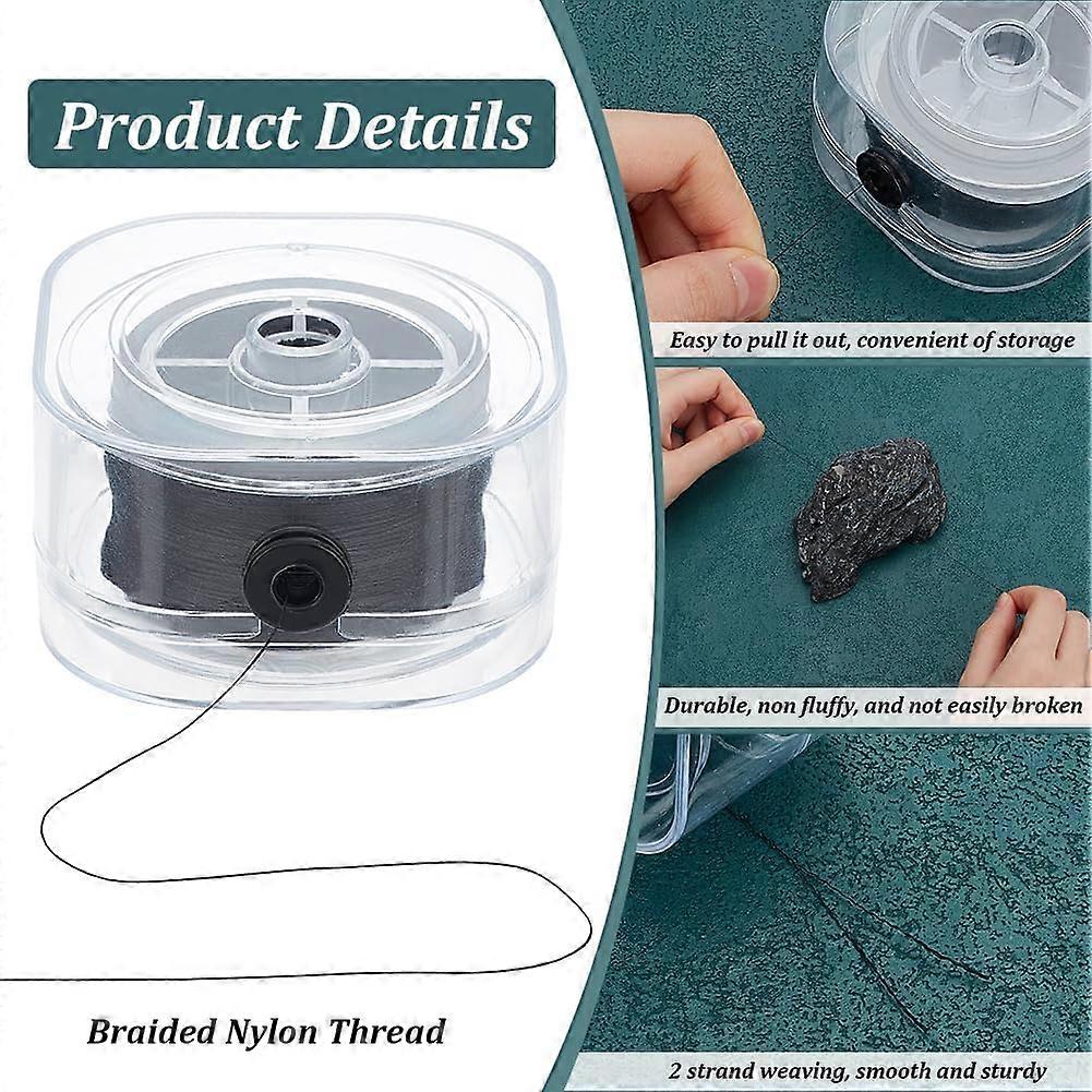 Waxed Cotton Thread Cords Round Black 0.2mm about 218.72 Yards(200m ...