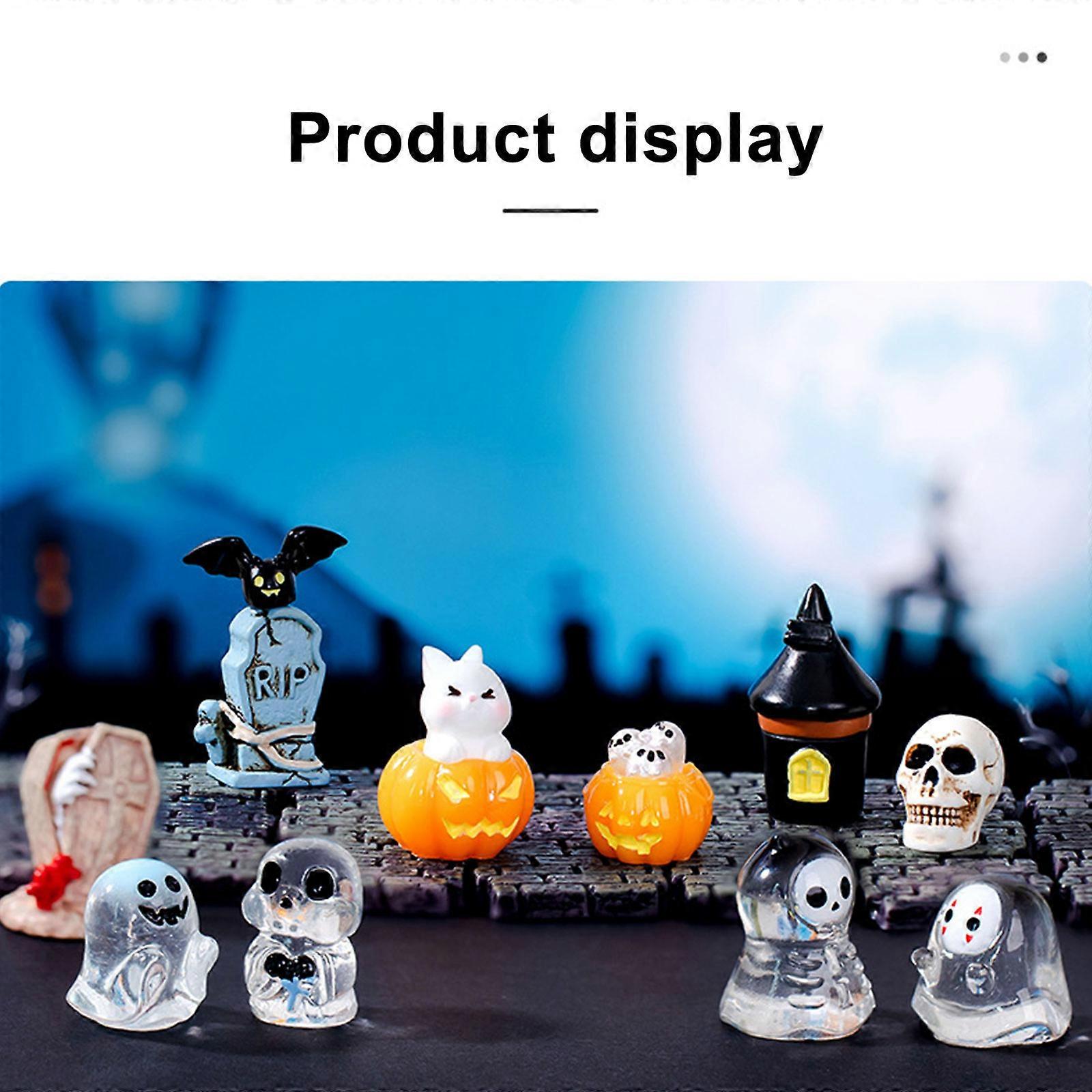 Resin Pumpkin Accessories Crystal Ball Decoration Ghost Figurine Desk ...