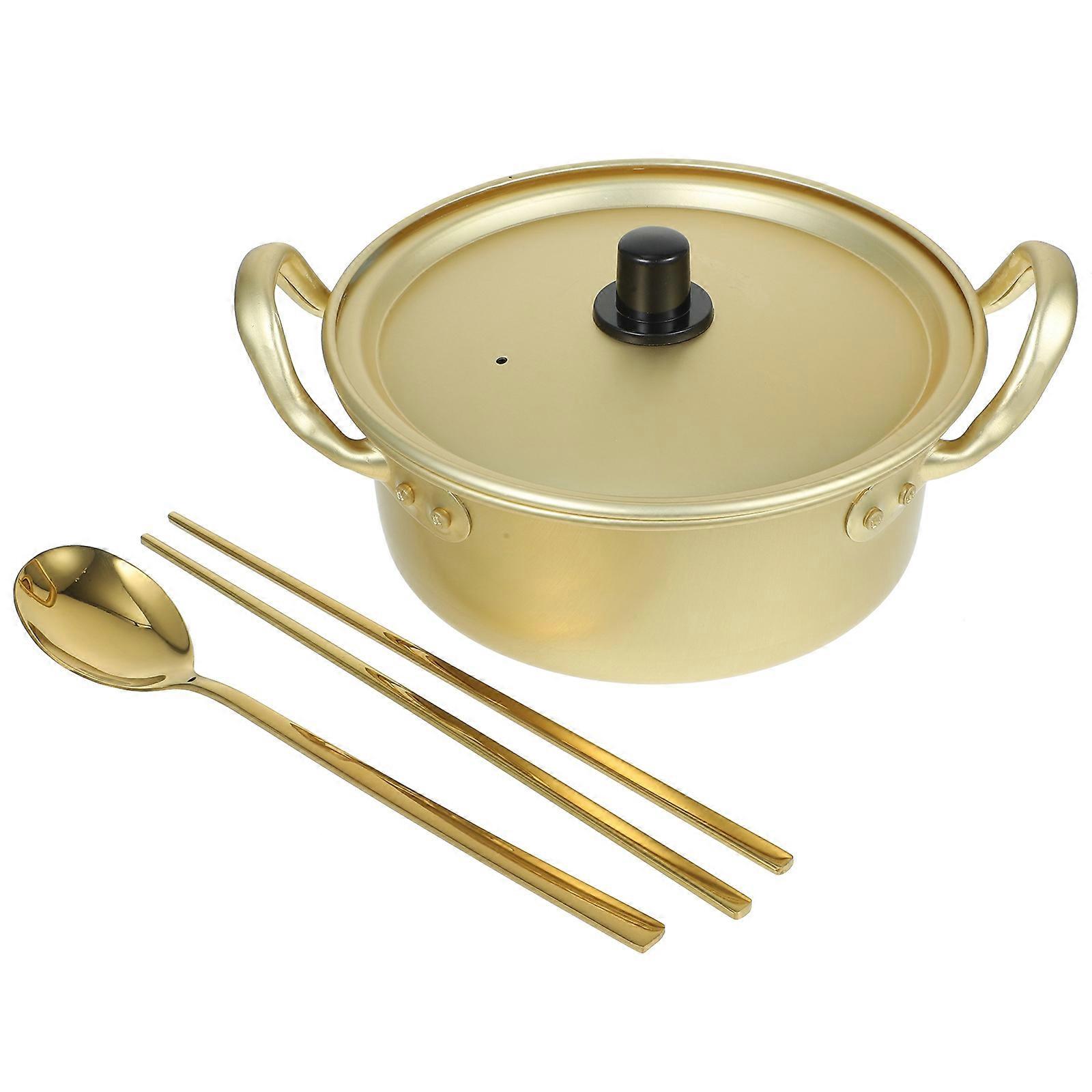 1 Set Hot-pot Pot Double Handle Pot Noodle Cooking Pot Aluminum Wok ...