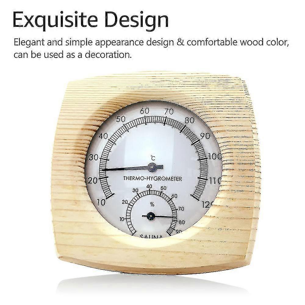Wooden Temperature Humidity Meter Mechanical Temperature And Humidity ...
