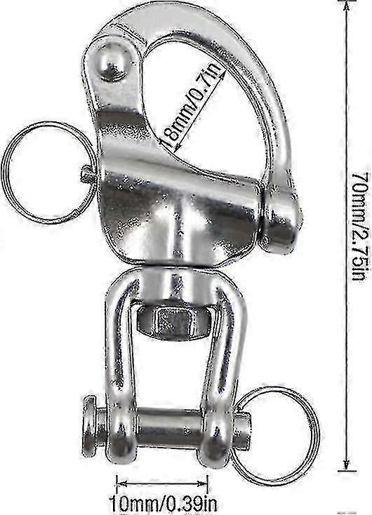 Snap Shackle, 2 Pieces Stainless Steel Snap Shackle Panic Hook Quick Release Boat Snap Shackle ...