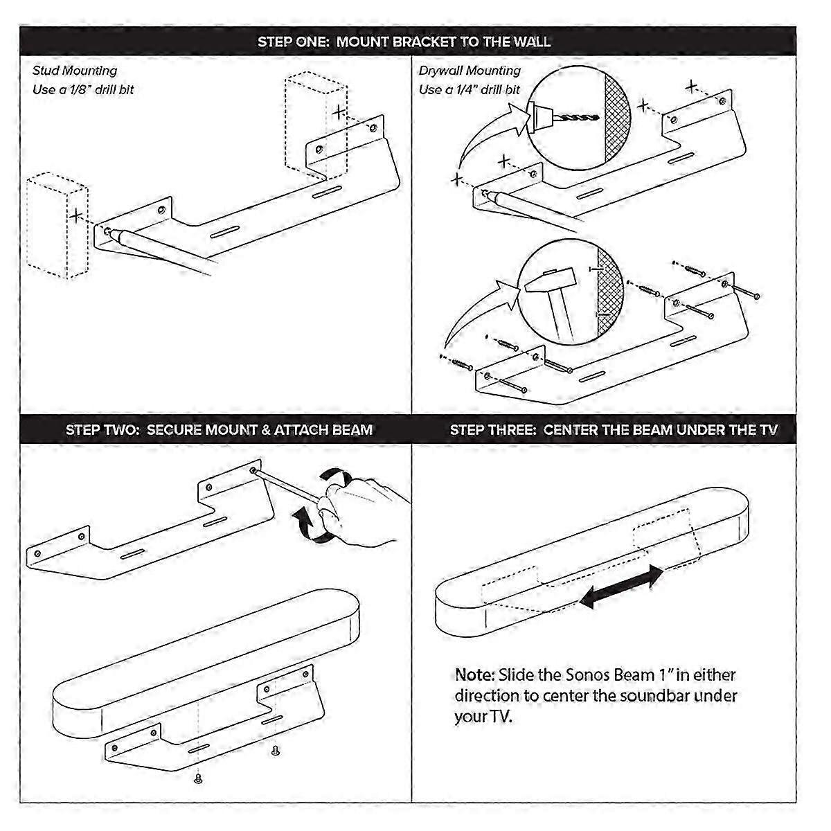 Speaker Wall Mount Bracket Soundbar Wall Mount Strong Load-bearing ...