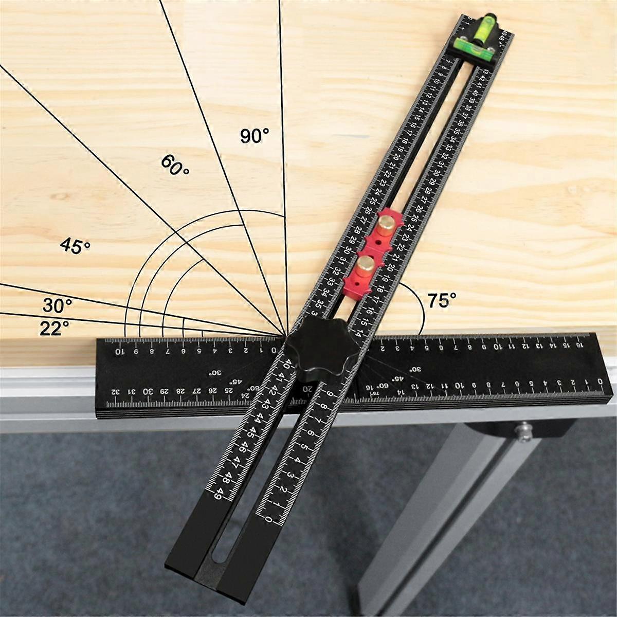 Drawer Door Hole Drilling Template Drywall T Square Ruler Adjustable ...