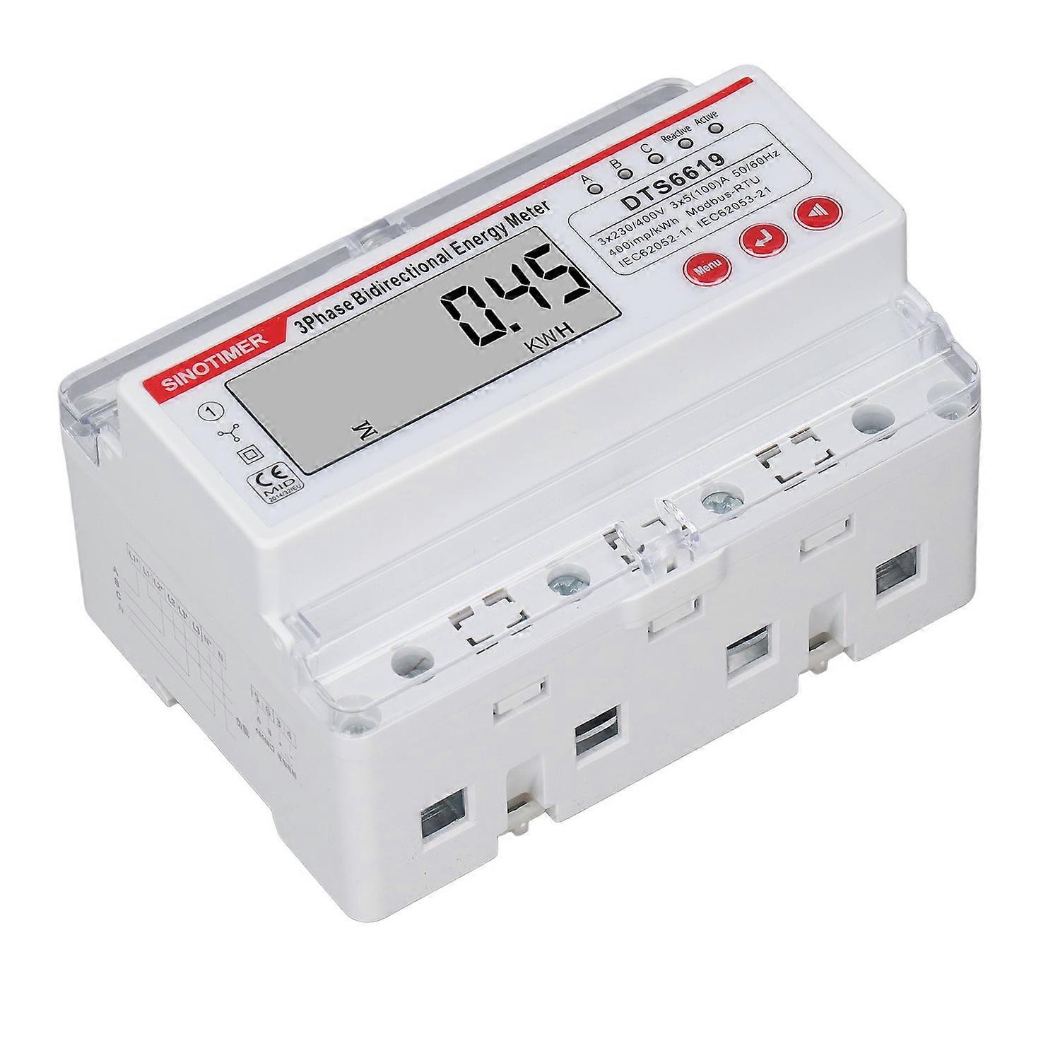 3 Phase 4 Wire Energy Meter LCD Display Multifunctional Button Control ...