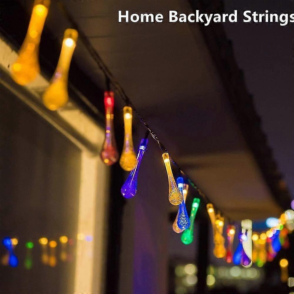 Solar String Lights, 8 Modes Solar Teardrop String Lights - 30 Led 21 ...