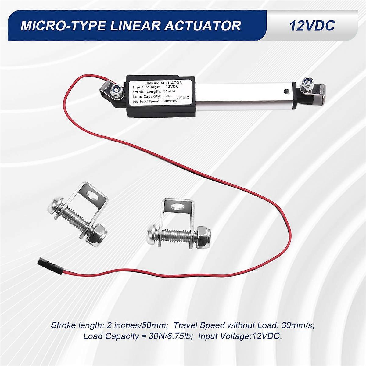 Micro-Type Linear Actuator,2In Stroke,30N/6.75lb,Speed 30mm/S Mini ...