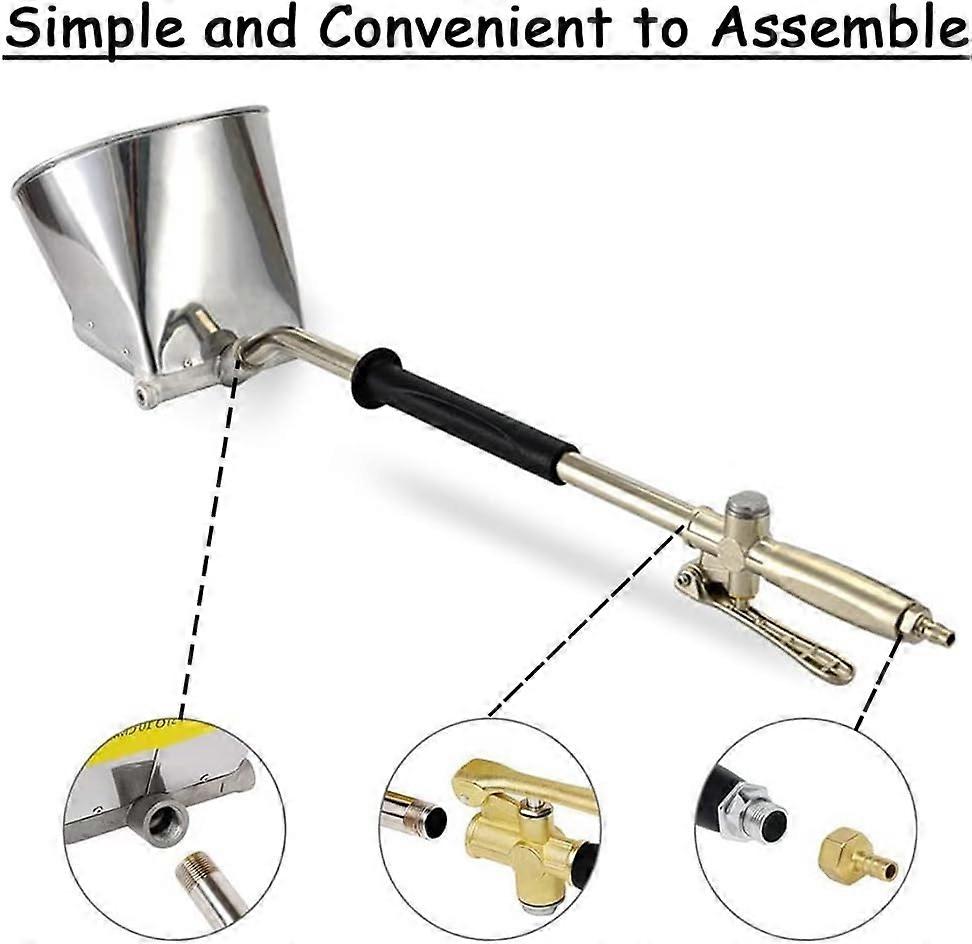 Stucco Sprayer Gun, 4 Jet Cement Mortar Paint Hopper Pneumatic Sprayer ...