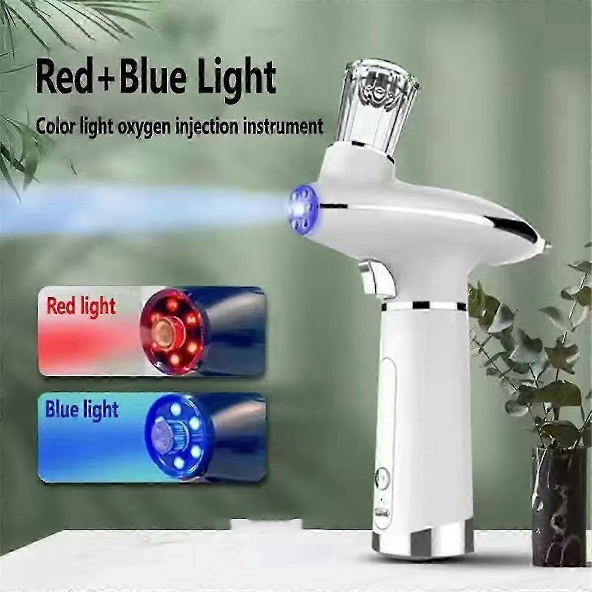 High Pressure Nano Oxygen Injector with Red & Blue Light Therapy, USB ...