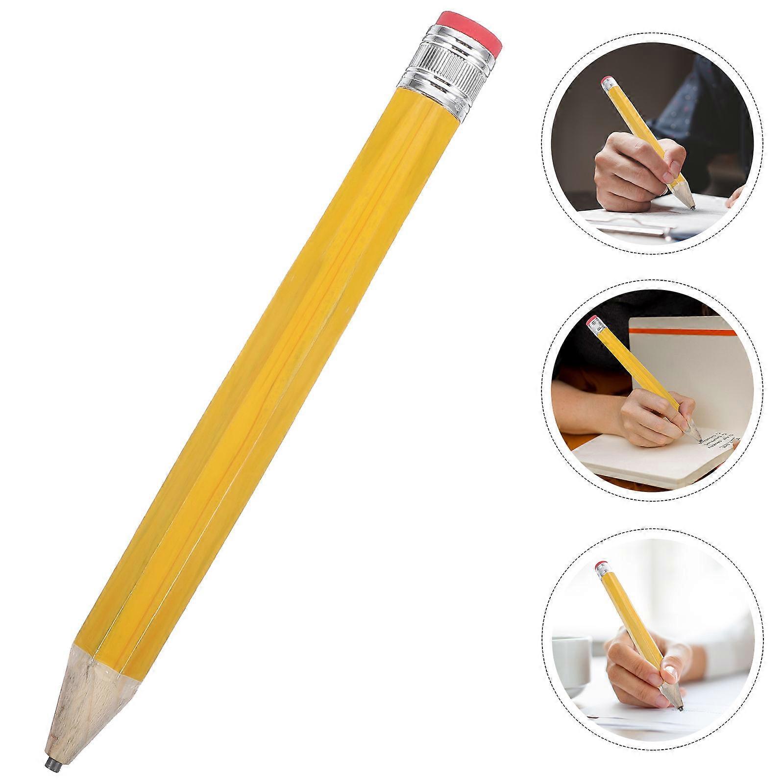 Fun Large Pencil Wooden Pencil for Drawing 3Pcs Bright Yellow Decor ...