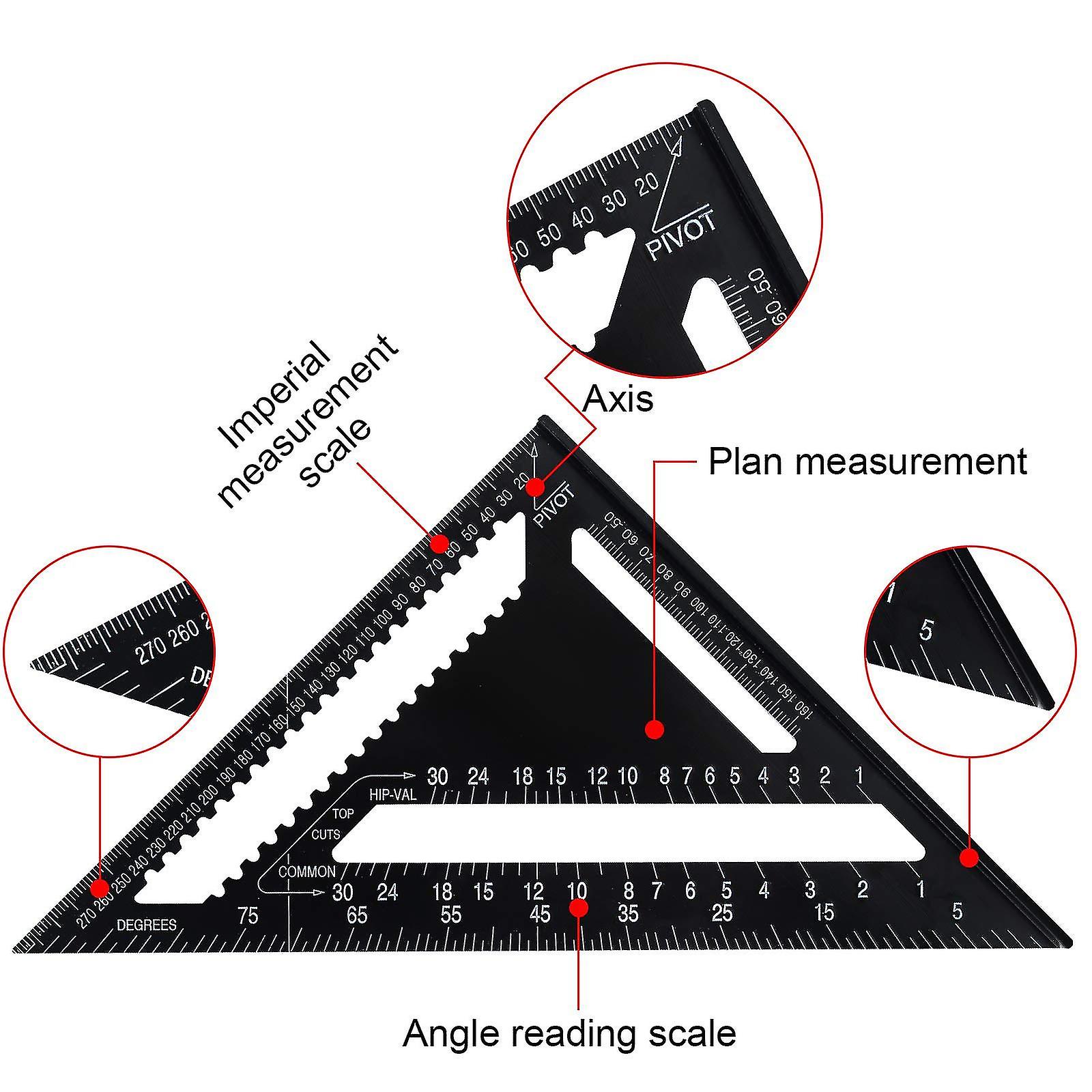 2 Pack Triangle Ruler,7 Inch And 12 Inch Triangle Ruler, Square ...