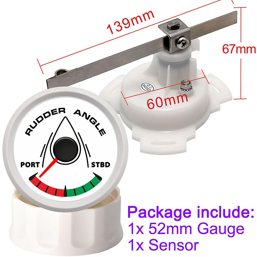 Waterproof 52mm Boat Rudder Angle Indicator 0-190 Ohm With Rudder Angle ...