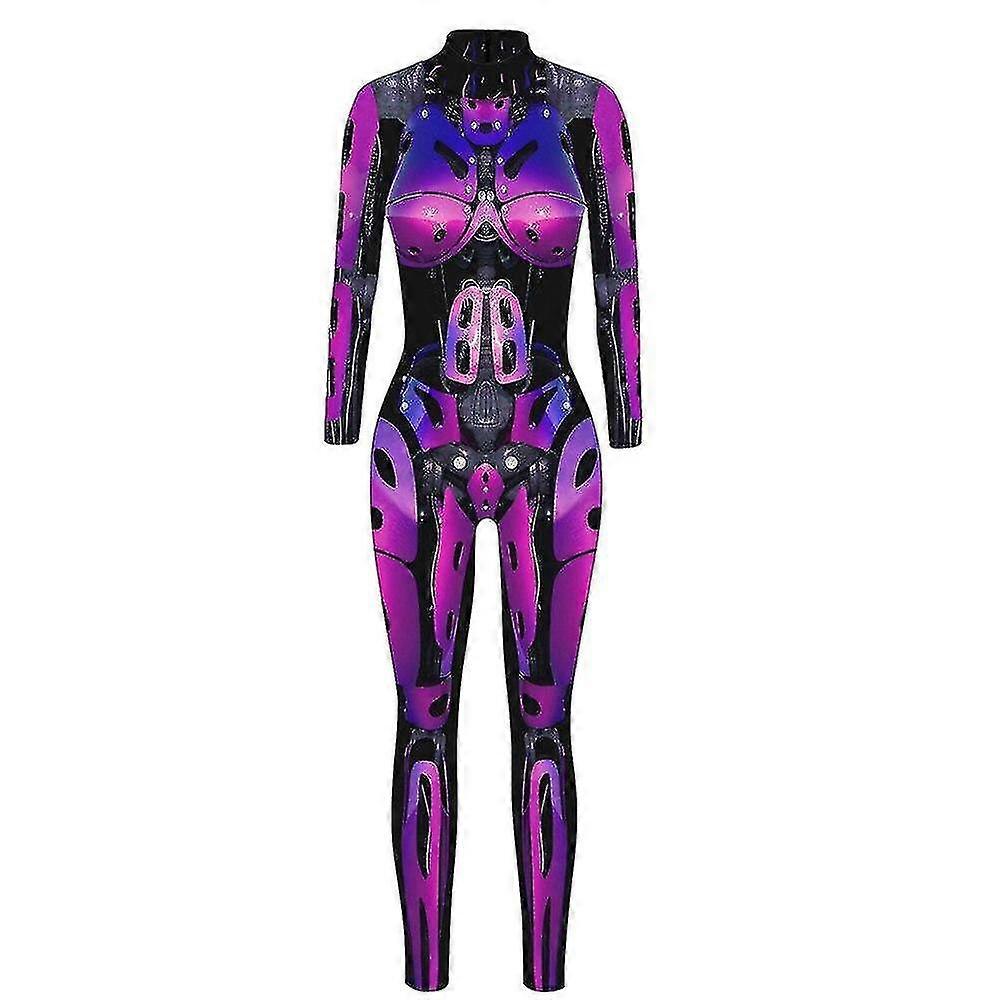 Women Halloween Punk Robot Cosplay Costume Fancy Dress Jumpsuit ...