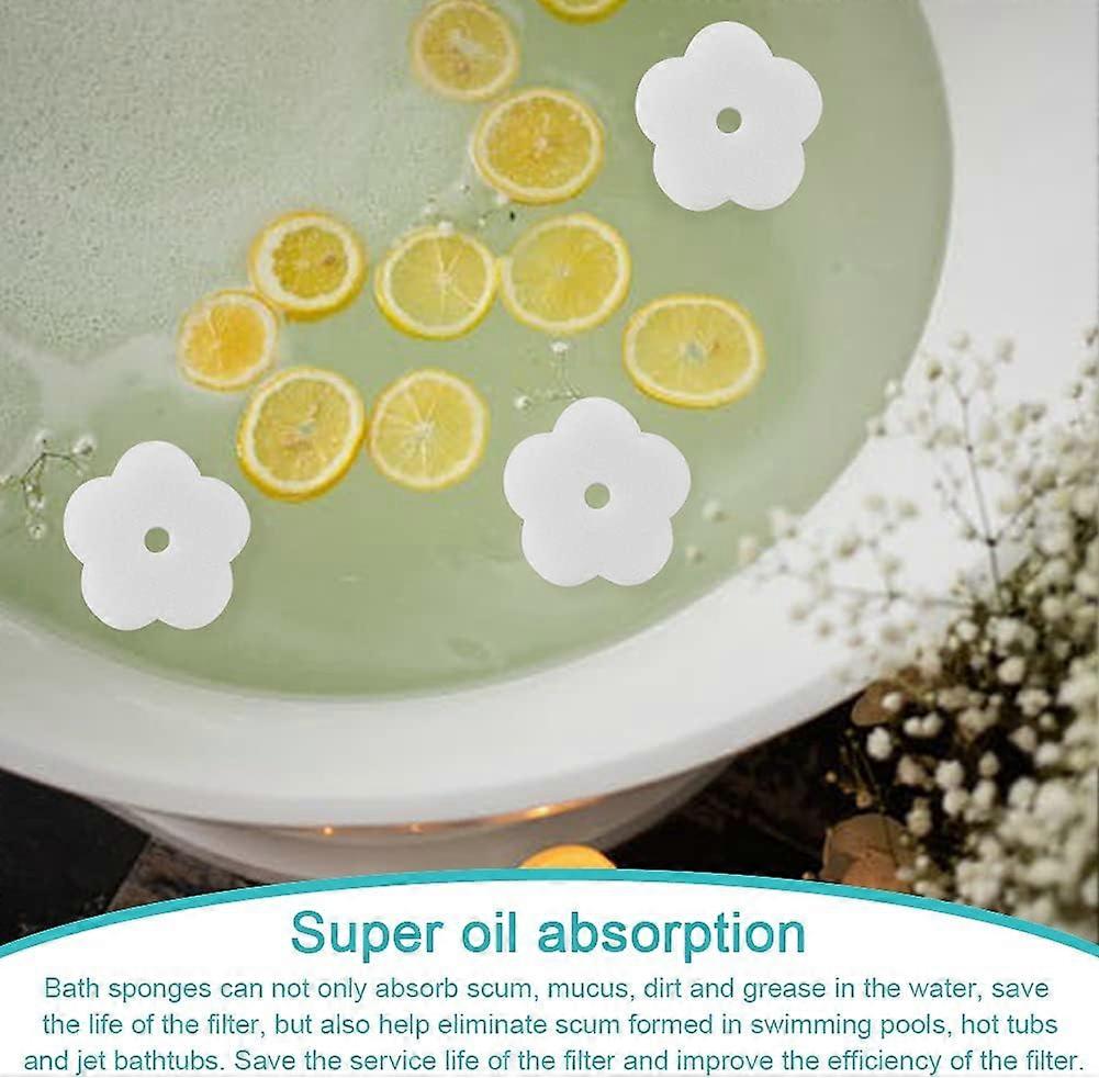 18 Pieces Oil Absorbing Sponge Flower Shape Scum Sponge Oil Absorbing ...