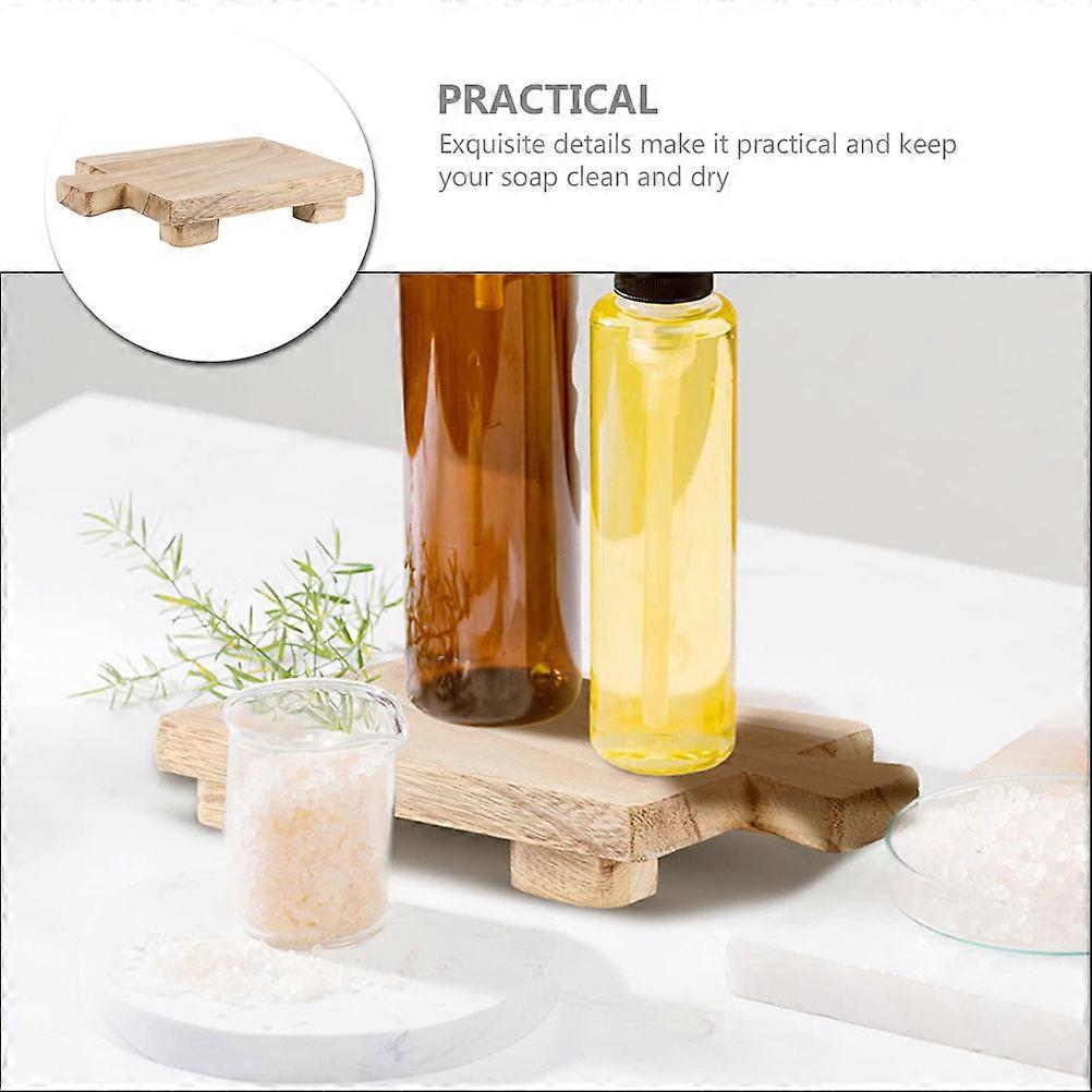 Wood Pedestal Stand Creative Bathroom Soap Container Soap Tray Storage ...