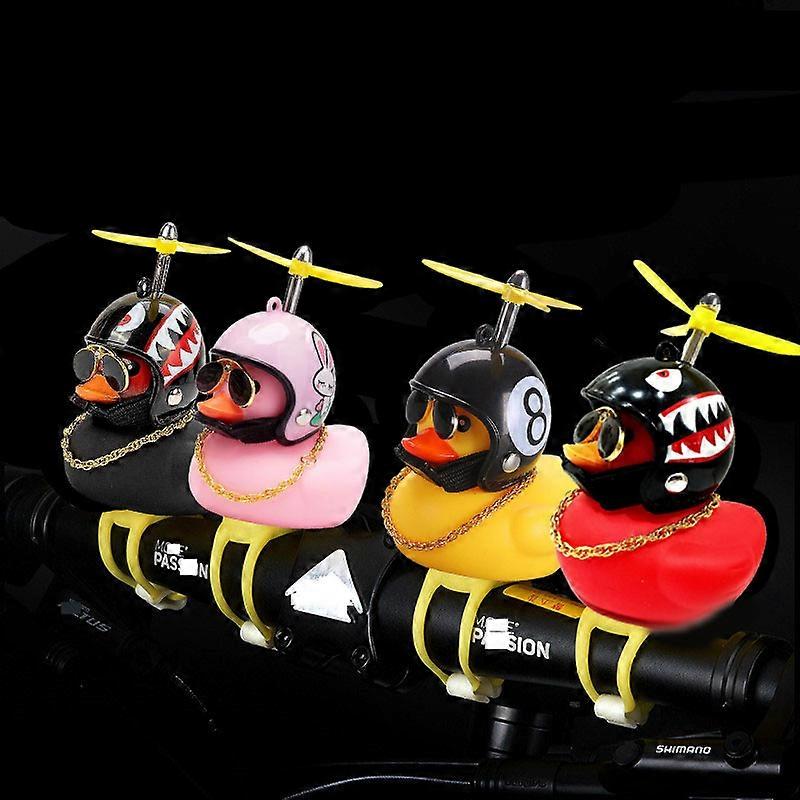 Bicycle Small Yellow Duck Propeller Helmet Standing Duck Broken Wind ...