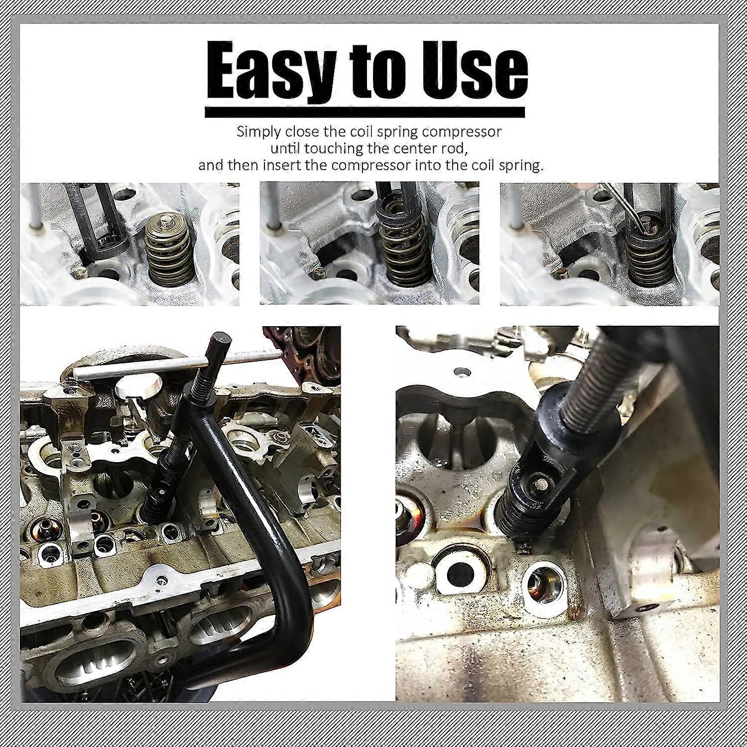 12 Pcs Auto Valve Spring Compressor C Clamp Tool Service Kit and Valve ...