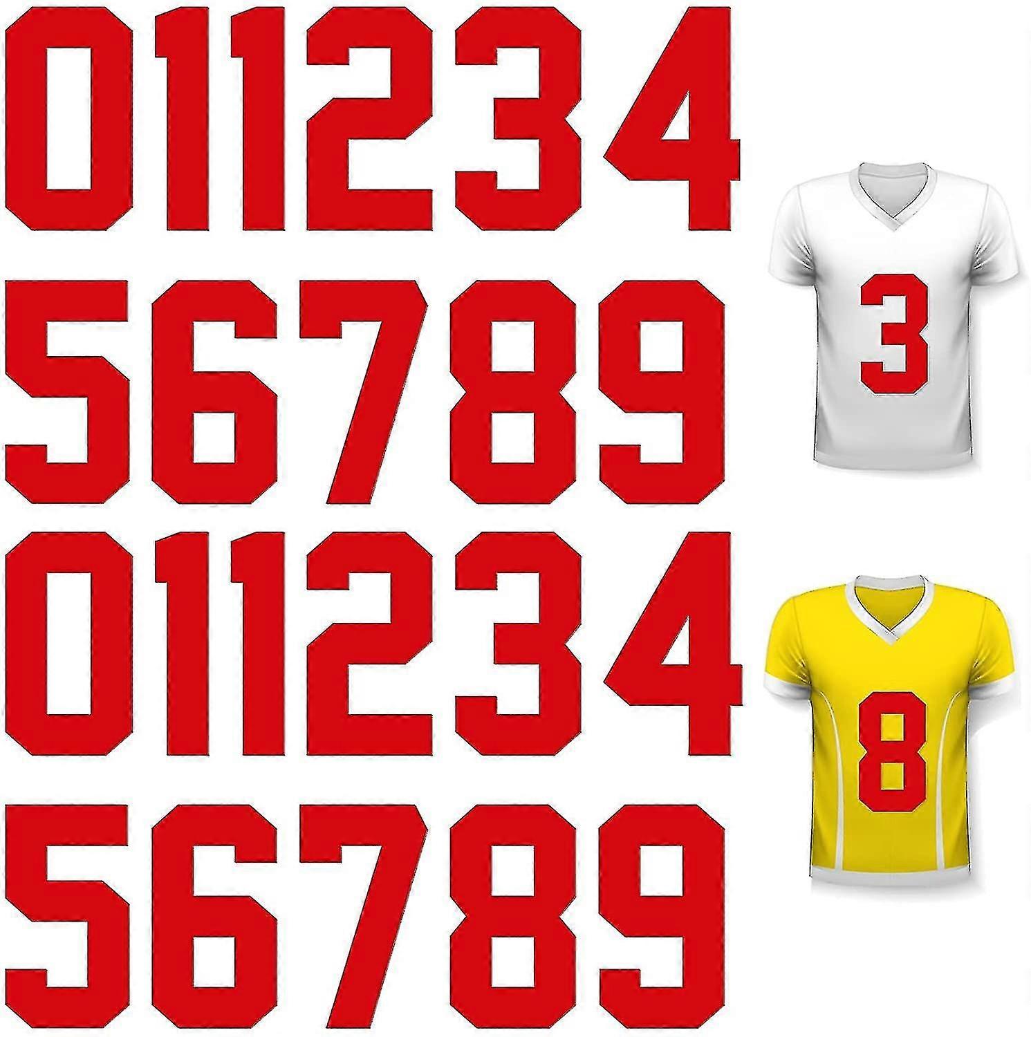 20 Pieces Iron On Numbers T Shirt Heat Transfer Numbers 0 To 9 Jersey ...