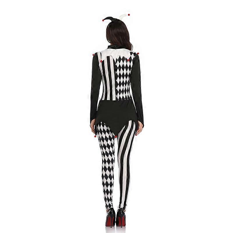 Black and white checkered Funny Circus Clown Costume For Women Stephen ...