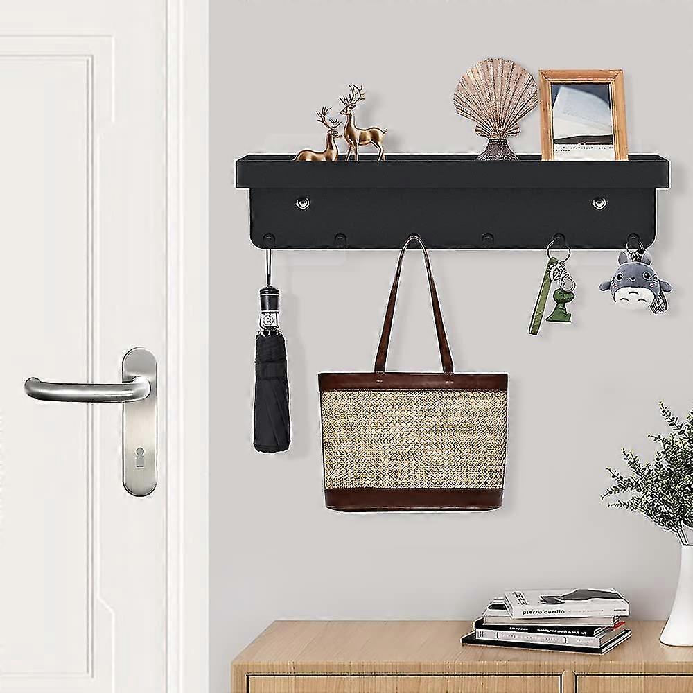 Key Holder / Wall Organizer Key Rack Black / Key Shelf / Hook Rail With ...