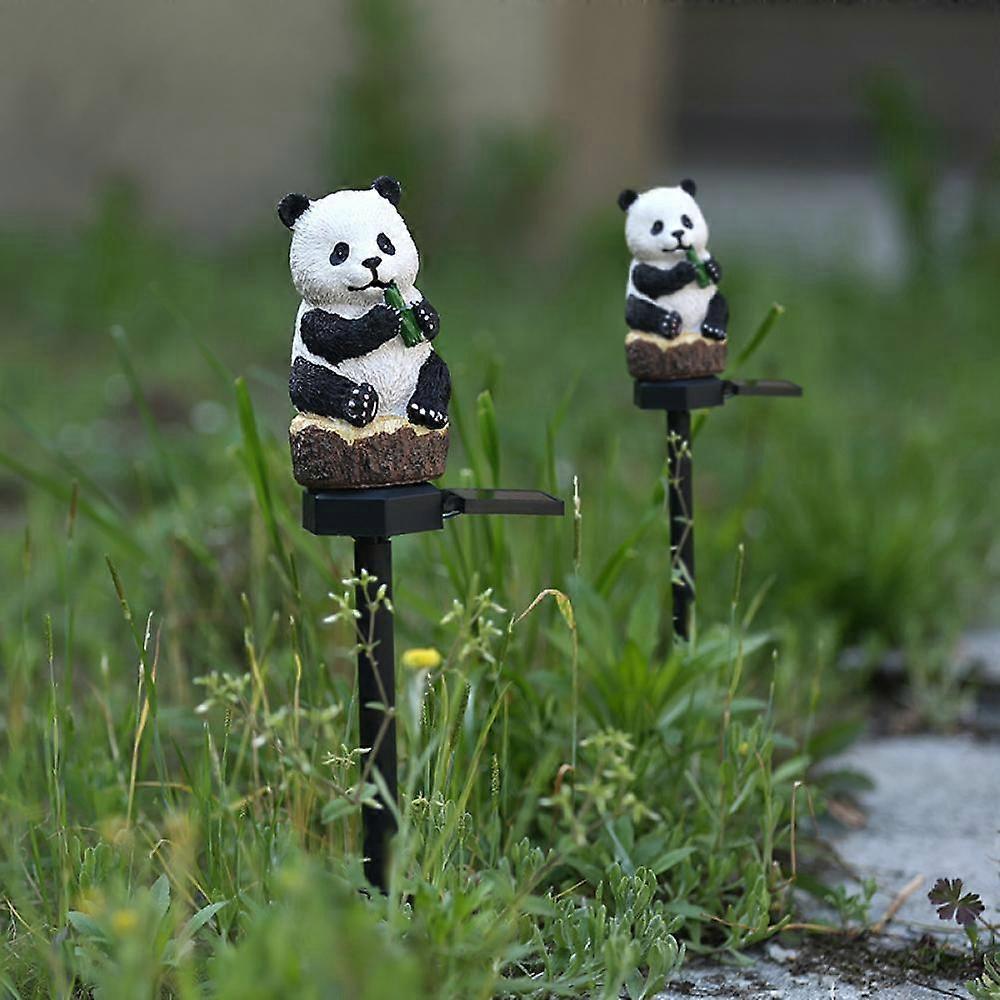 Solar Night Lights Little Panda Shape Solar-Powered Lawn Lamp, Resin ...
