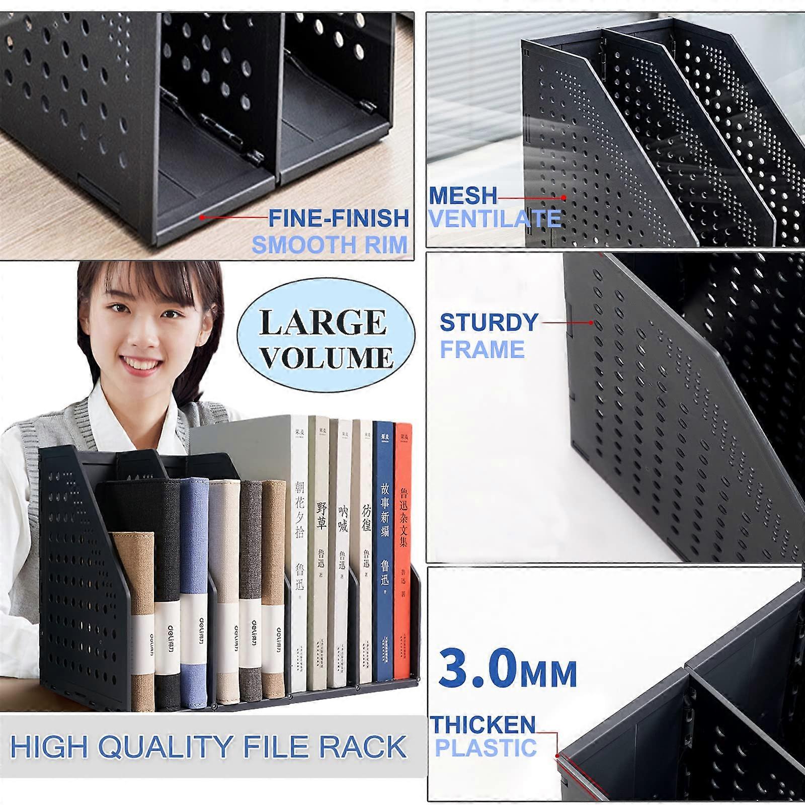 Collapsible A4 Lever Arch File Racks, 4-Sections Magazine File Rack ...