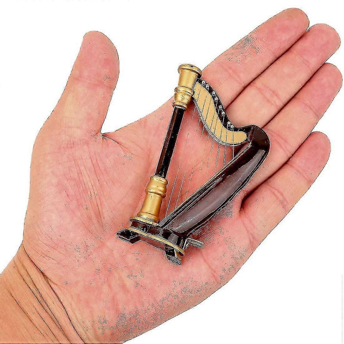 Wooden Miniature Harp With Case Mini Musical Instrument Replica ...
