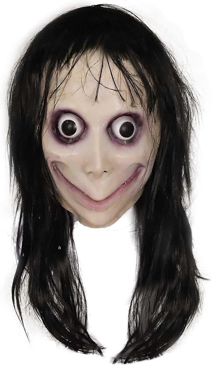 Momo Horror Mask Mask, Halloween Horror Long Hair Momo Mask, Horror Mask Monster Mask, Halloween ...