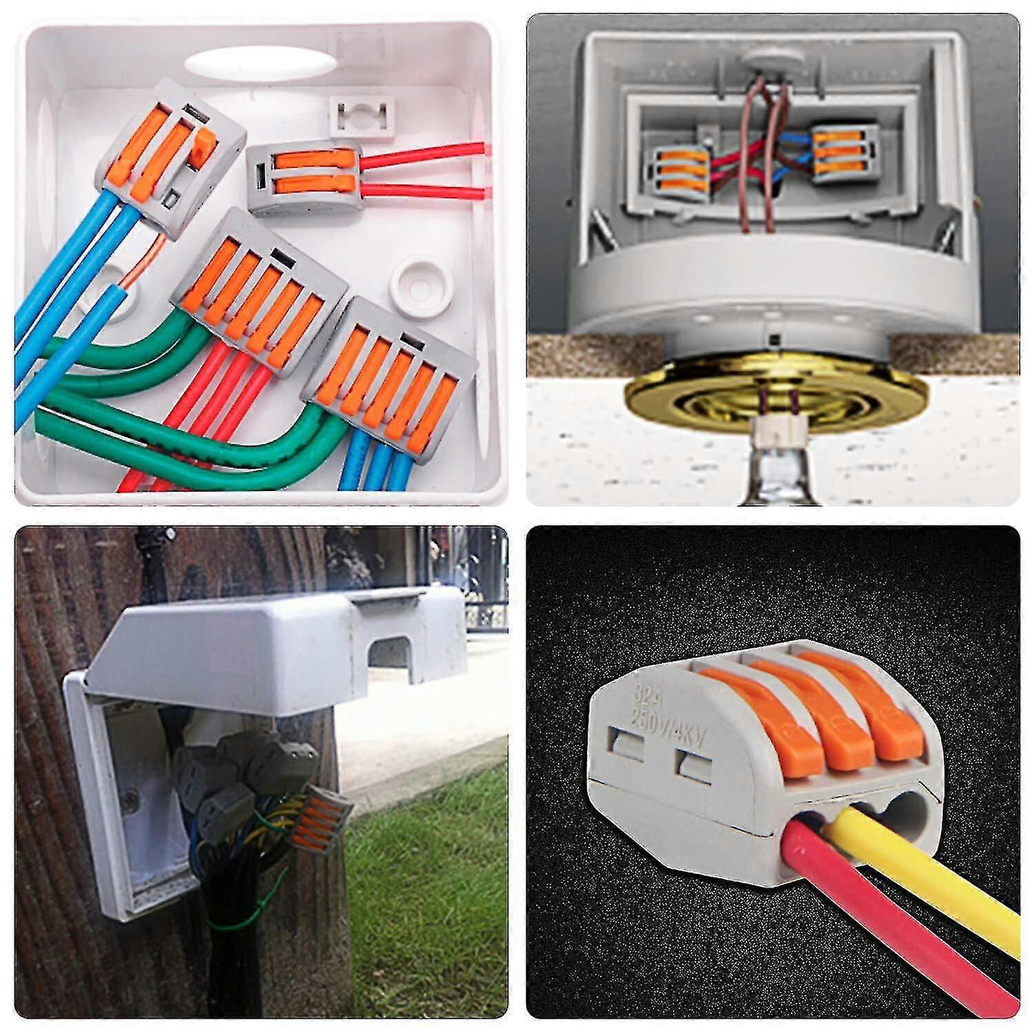 60 pcs Electrical connectors with control lever, 30pcs 2 inputs, 20pcs ...