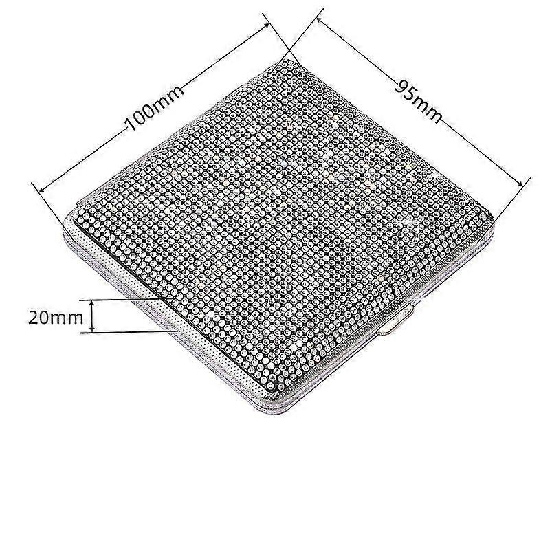 Metal Cigarette Cases Bling Crystal Cigarette Box Open Pocket Holder ...