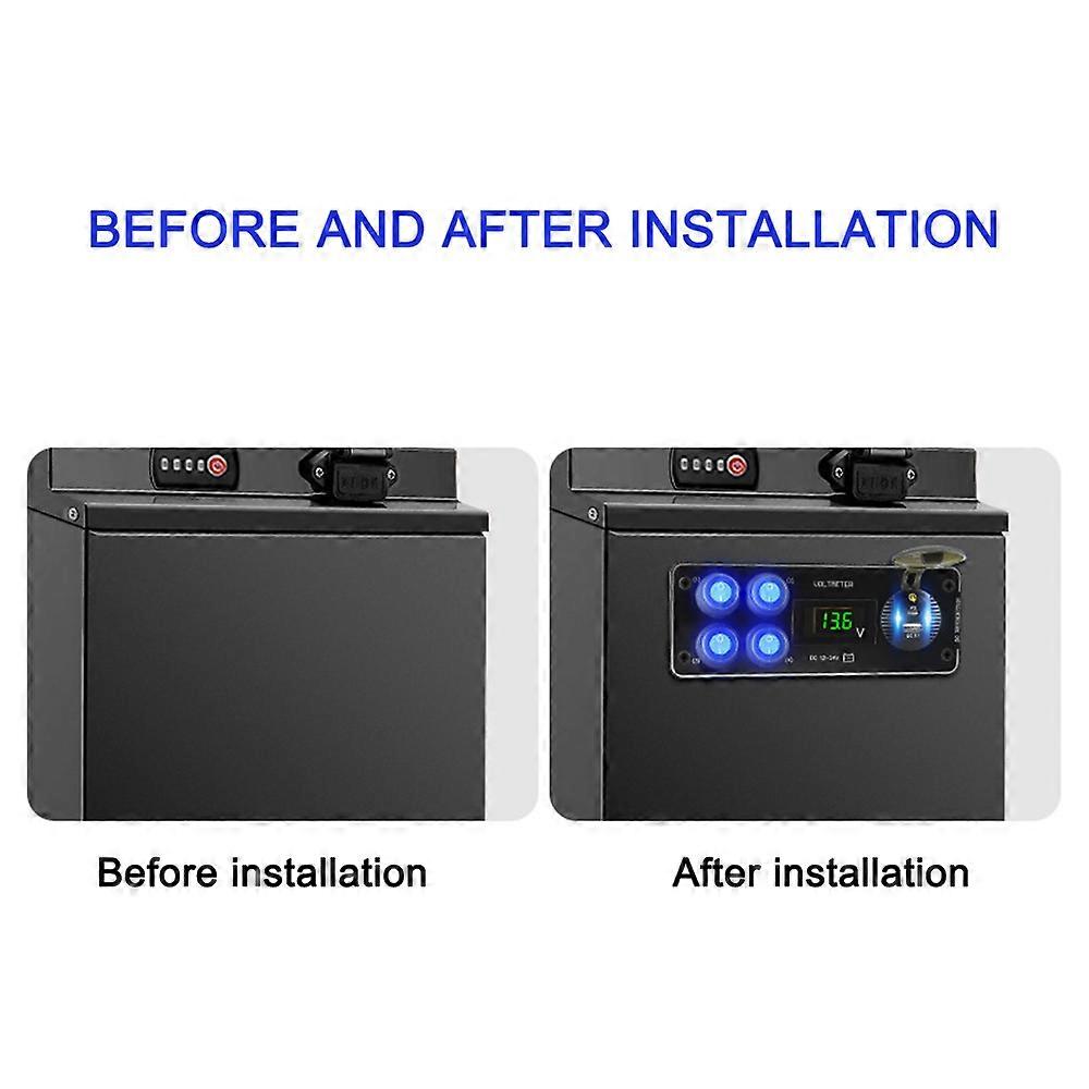 24V 12V 4 Gang Light Toggle Switch Panel Car USB Charger 3.0 Power ...