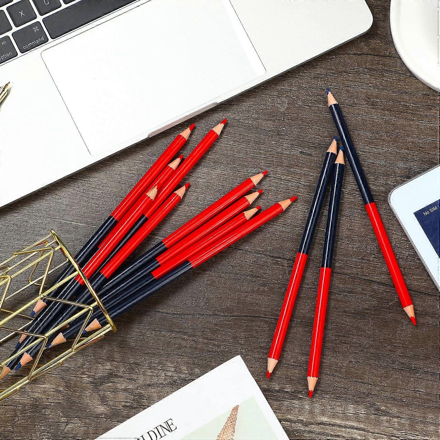 Check Pencil Red and Blue Erasable Pencil Pre-Sharpened Tip for Check ...