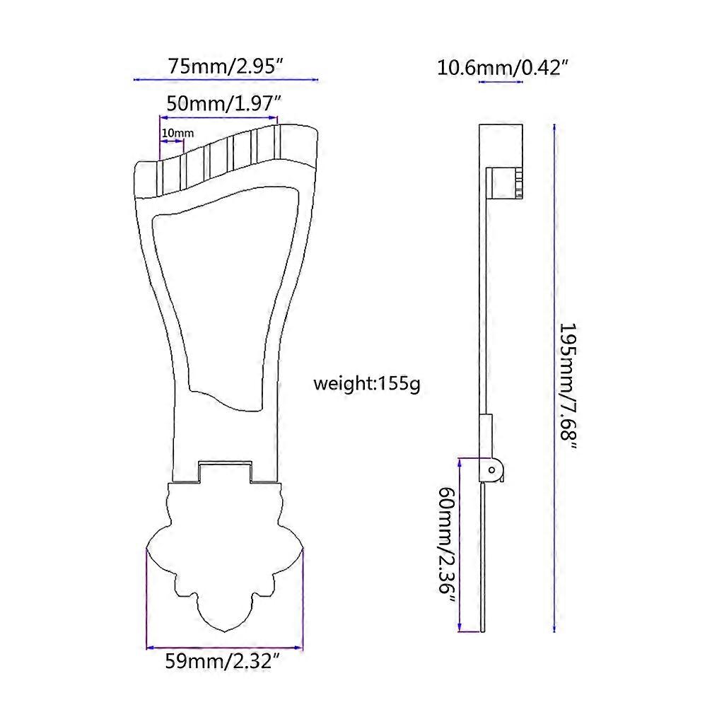 6 String Jazz Guitar Trapeze Tailpiece for Archtop Bass Guitar ...