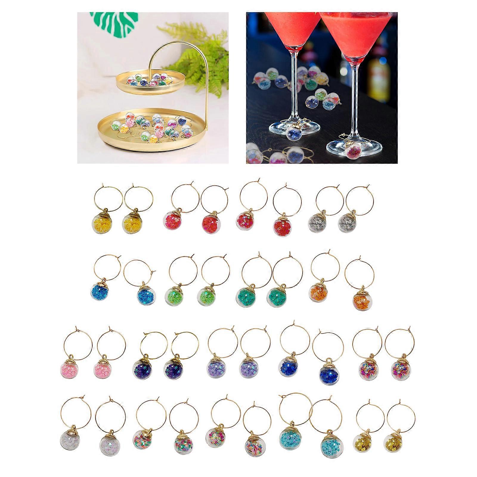 10Pcs Wine Glass Charm with Rings for Home Parties Festival Celebration ...