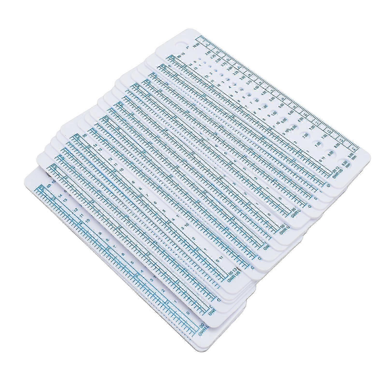 20pcs Knitting Needle Gauge Ruler Soft Plastic Knit Measure Size Ruler ...