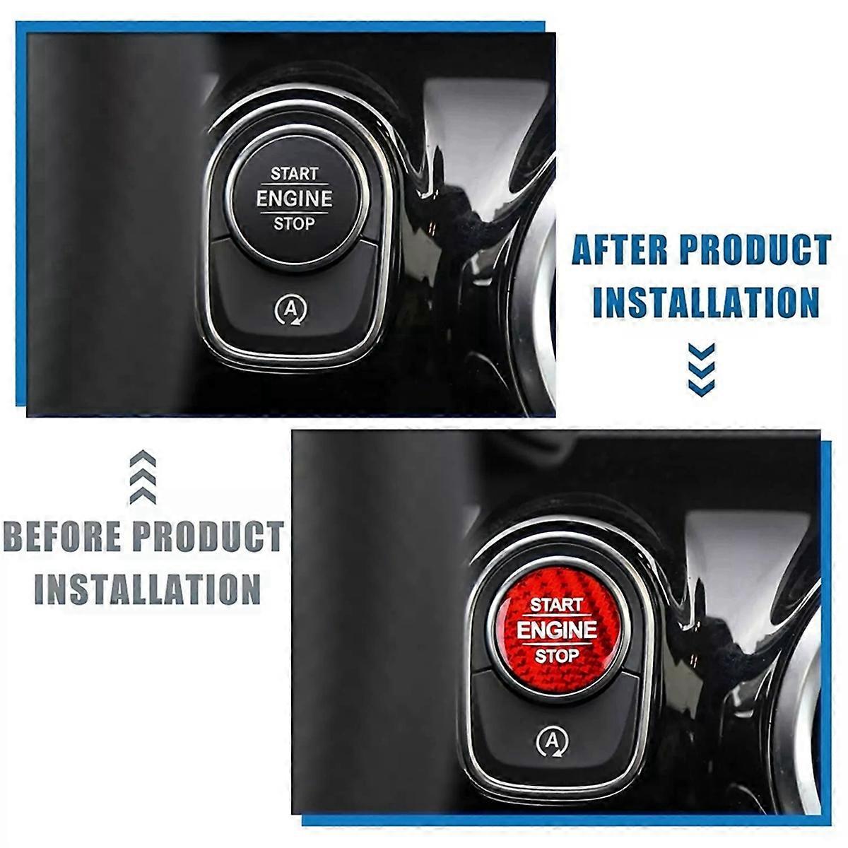 Red Carbon Fiber Engine Start Button Sticker for Benz W177 Glb X247 ...