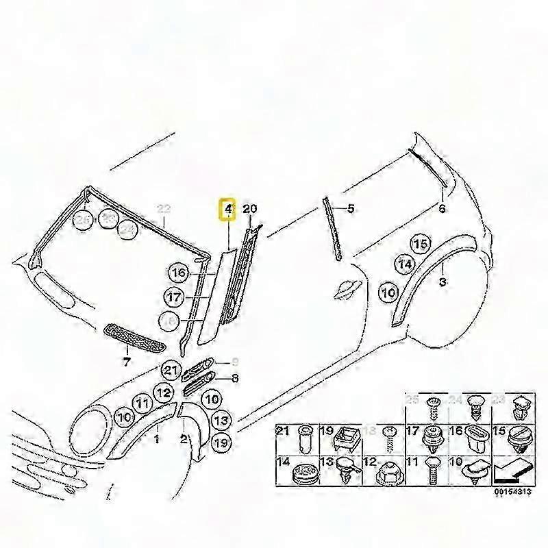 Mini Cooper R50 R52 R53 2001-2008 Front Windshield A-Pillar Trim Black ...