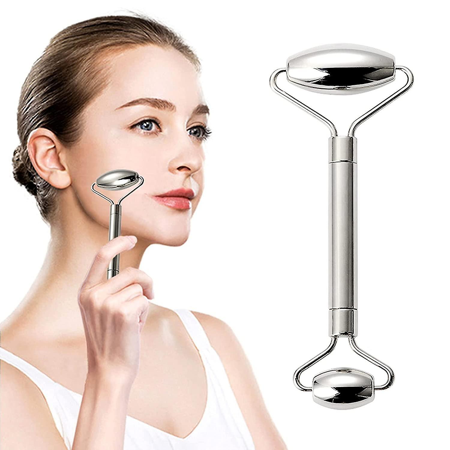 Stainless Steel Facial Roller Massager, Solid Metal Ice Roller Skin ...