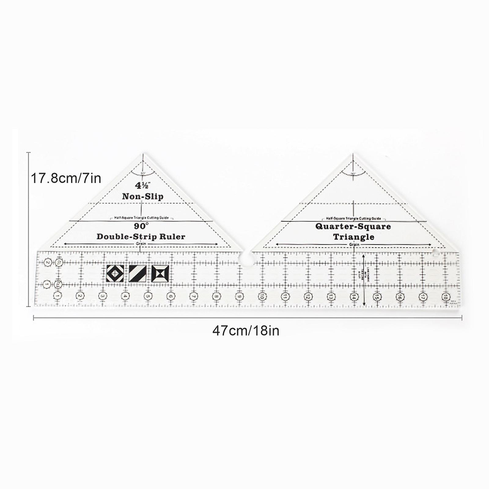 Newly 90 Degree Double Strip Acrylic Sewing Quilting Ruler DIY Sewing ...