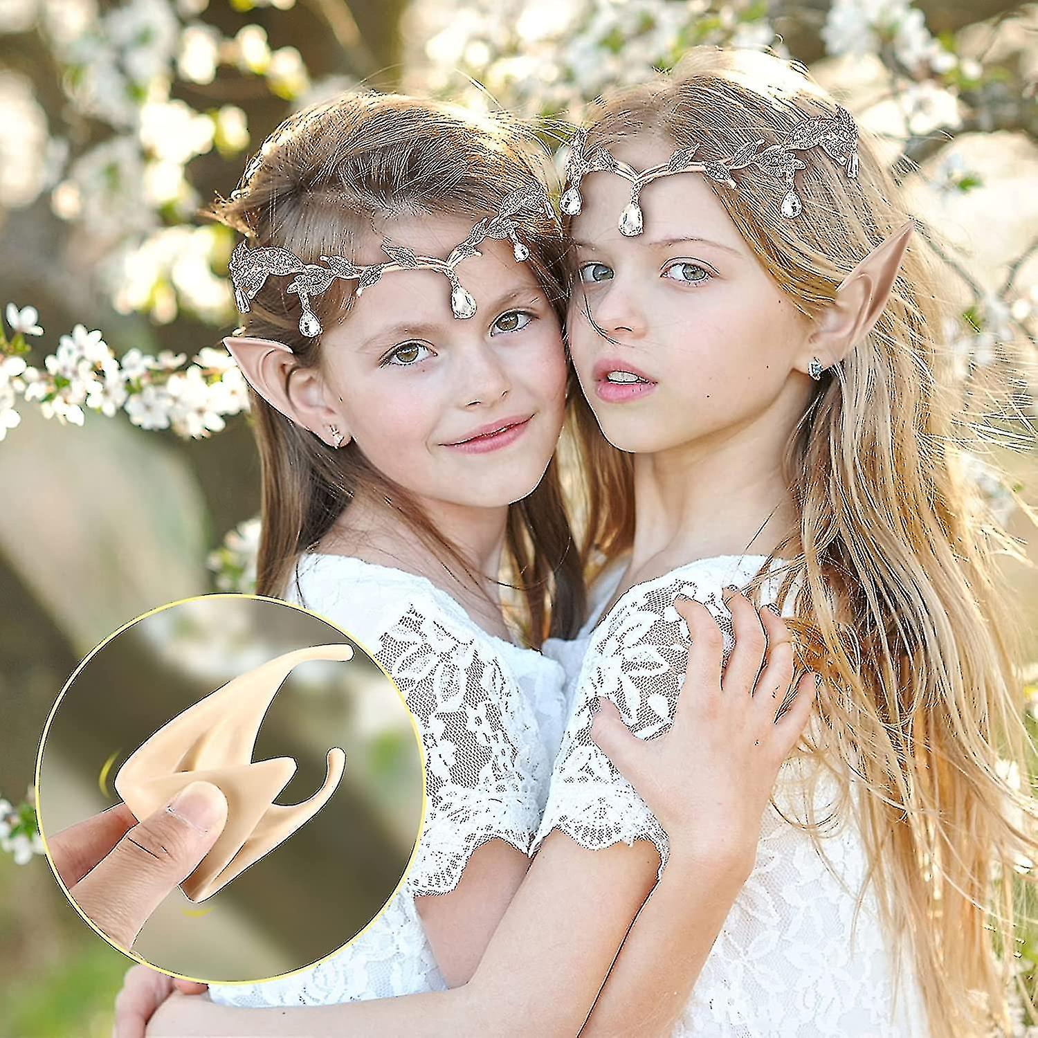 Rhinestone Leaf Wedding Tiara Crown Headband Cosplay Fairy Pixie Elf ...