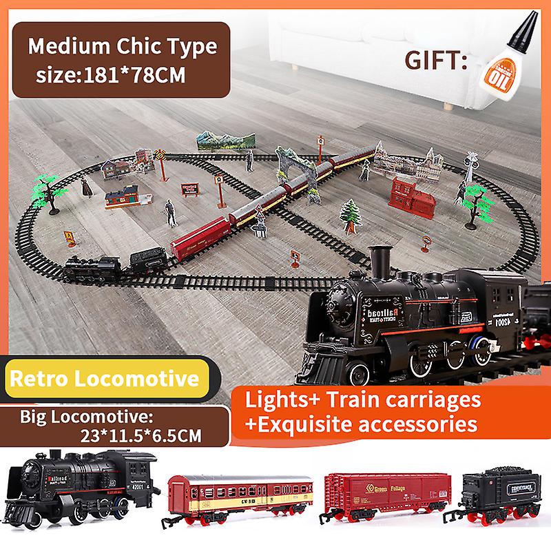 Classic Electric Train Toy Vihcle Railway Motorized Train Diy Track ...