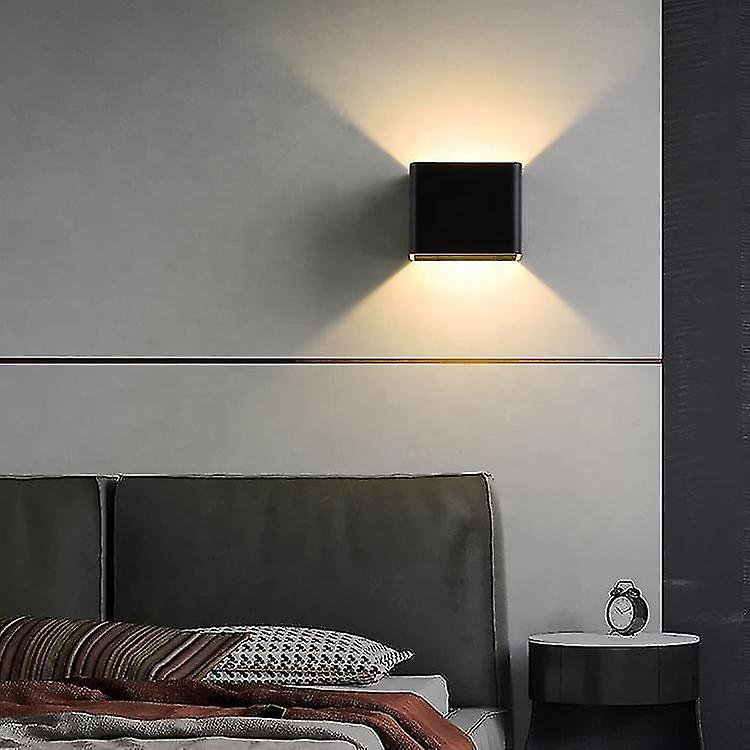 Modern Style Matte Black Mountable Wall Light Square Design With ...