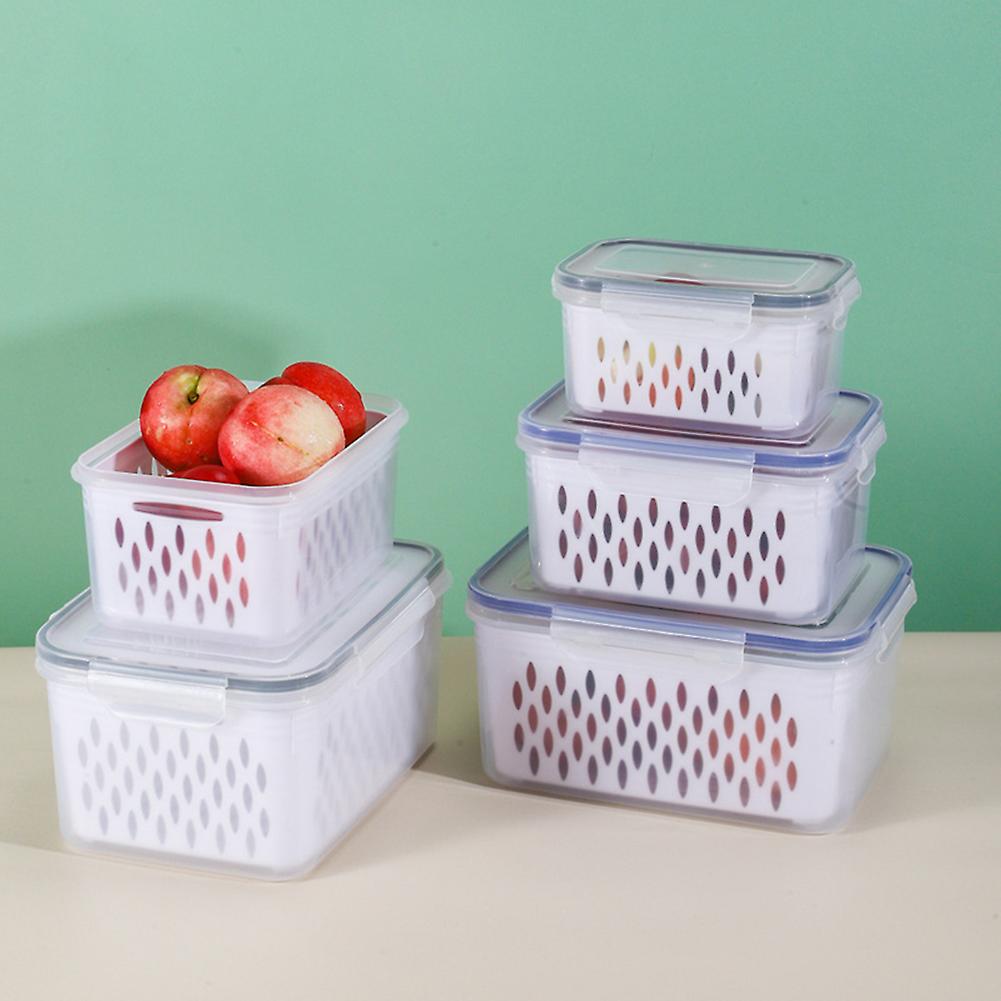 1/3pcs Dual Use Drainable Crisper Box Stackable High Capacity ...