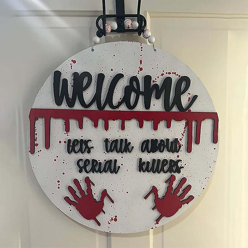 3d Horror Welcome Sign For Front Door Halloween Wreath Decoration ...
