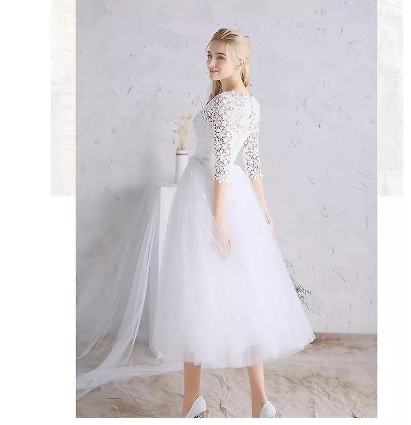 Spring New Women's Party Ladies Small Sleeves Popular White Dress ...