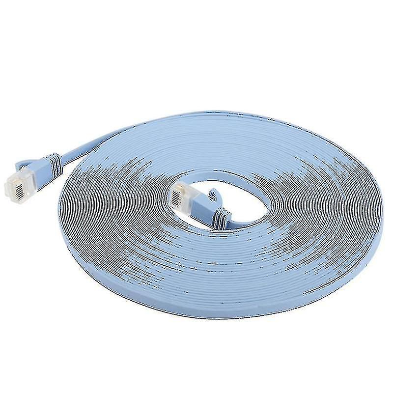 Cat6 Ultra-thin Flat Ethernet Network Lan Cable, Length: 10m (baby Blue ...
