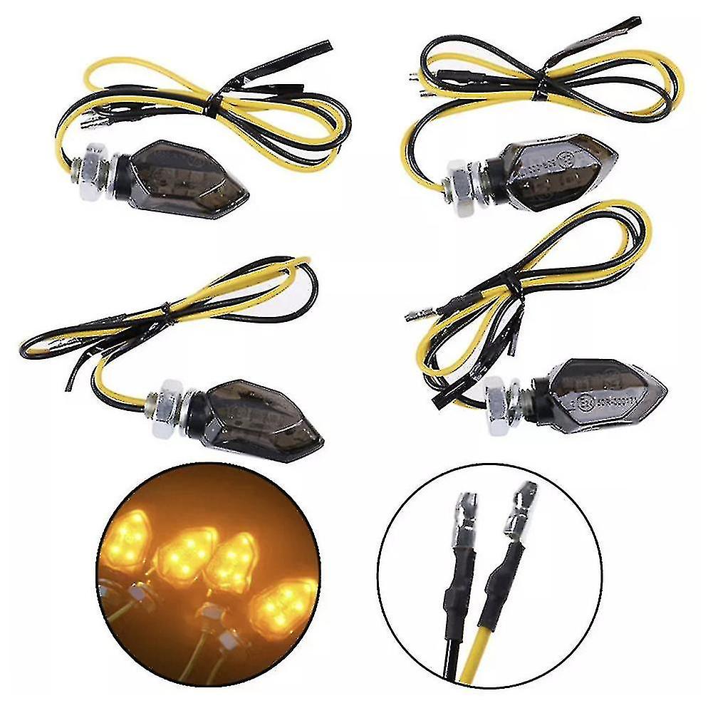 4pcs/pack Led Blinkers Mini Smoke Lens Turn Signal Front Rear ...