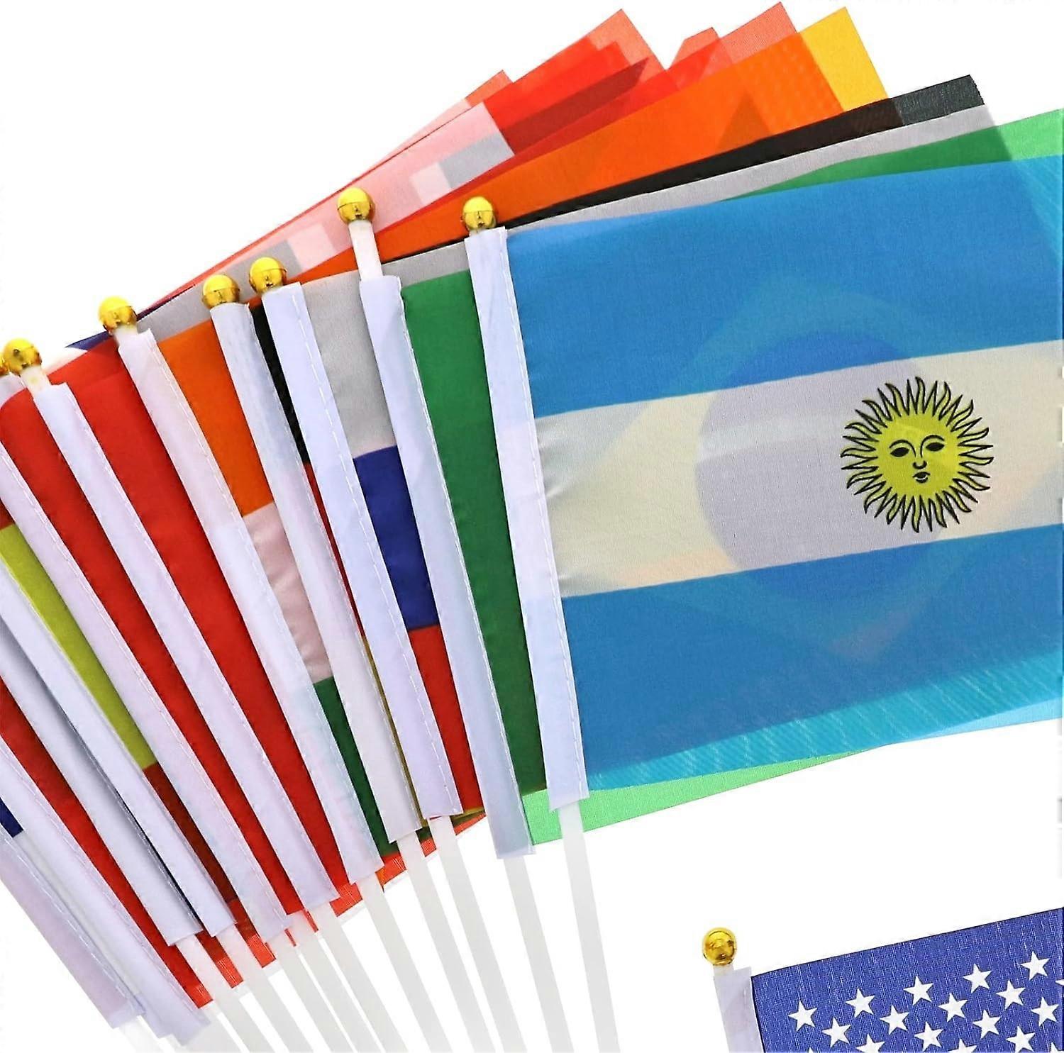 24 Pack National Flags of the World with Stand Base, World Country ...