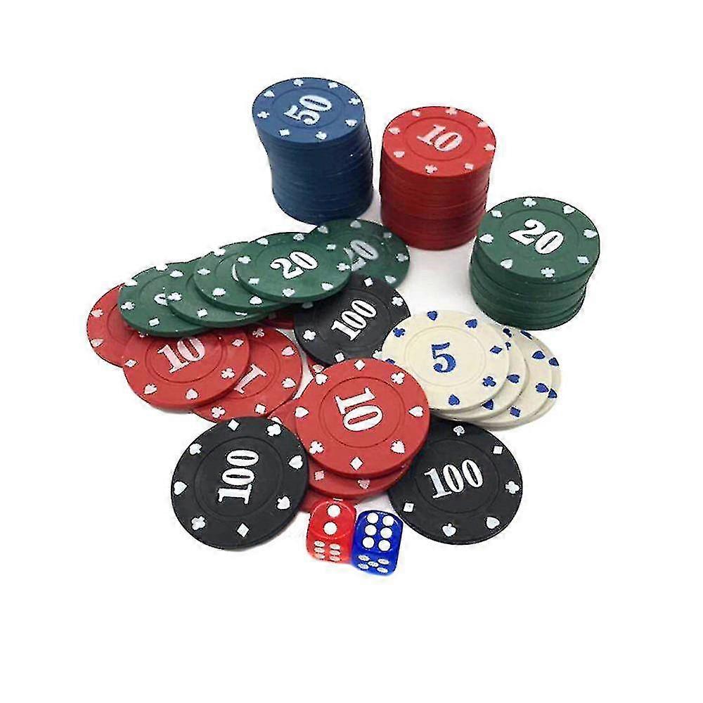 100pcs Round Plastic Chips Casino Poker Card Game Baccarat Counting ...