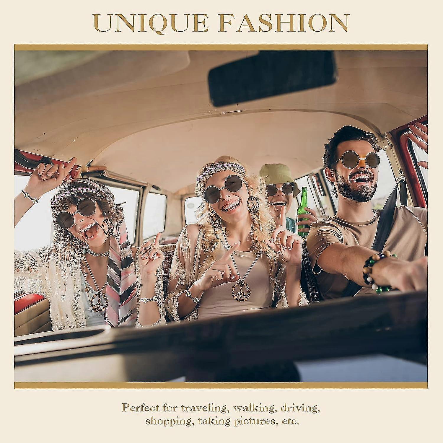 6 Pcs Hippie Costume Accessories Set, Boho Peace Sign Daisy Flower 60s 70s Party Favors ...